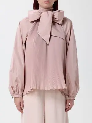 Max Mara Pleated Tie Neck Blouse - Beige
