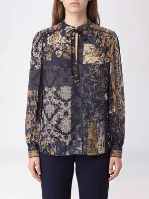 Liu Jo Printed Patchwork Blouse With Neck Tie