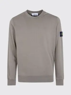 Stone Island Crewneck Cotton Sweatshirt With Compass Logo Patch - Green