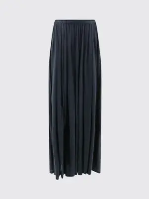 Max Mara Livrea Flared Midi Skirt In Silk Blend With High Elasticated Waist - Blue