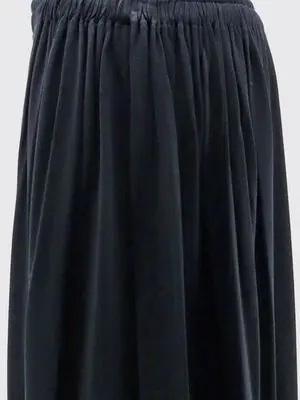 Max Mara Livrea Flared Midi Skirt In Silk Blend With High Elasticated Waist - Blue