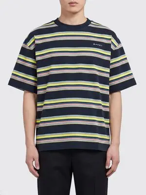 Marni Relaxed Fit Striped Cotton T-shirt With Contrast Logo