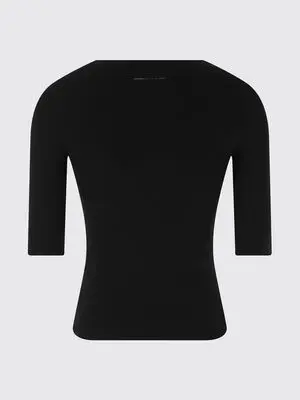 MAISON MARGIELA Ribbed Knit Asymmetrical Top - Black