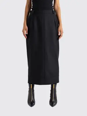 Thom Browne High-waisted Wool Pencil Skirt With A Midi Length And Back Slit