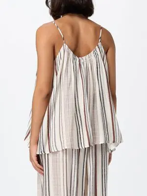 ELEH Multicolour Striped Top In Viscose Blend With U-neck And Thin Straps
