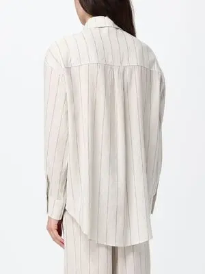 ELEH Relaxed Fit Striped Shirt In Linen Blend With A French Collar