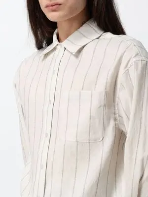 ELEH Relaxed Fit Striped Shirt In Linen Blend With A French Collar