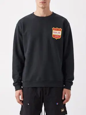Rhude Crewneck Cotton Logo Print Jumper With Dropped Shoulders