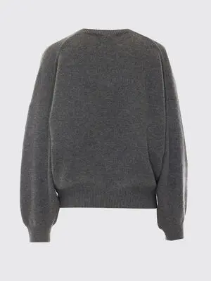 LISA YANG 100% Cashmere Relaxed Fit Crewneck Jumper With Dropped Shoulders - Grey