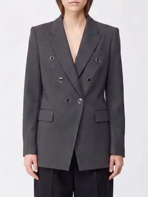 Pinko Double-breasted Viscose-blend Blazer With Peak Lapels