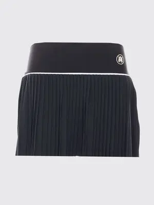 Amiri Pleated Jersey Mini Skirt With Embroidered Monogram