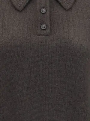 LISA YANG Ribbed Knit Polo Sweater