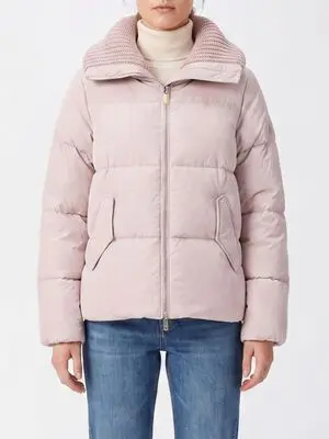 Pinko Quilted Nylon Down Jacket With High Neck And Removable Hood - Lilac