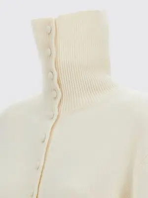 LISA YANG Pure Cashmere High Neck Cardigan - White