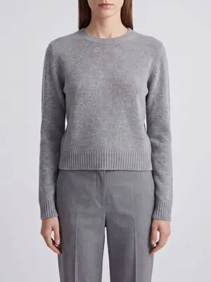 LISA YANG Long-sleeved Pure Cashmere Crewneck Jumper - Grey 1