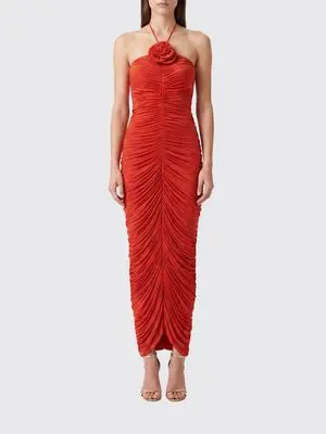 Magda Butrym Jersey Sheath Midi Dress With Halter Neck And Flower