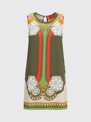 La DoubleJ Sleeveless Stretch-viscose Mini Tunic With Ethnic Print