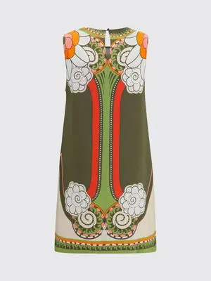 La DoubleJ Sleeveless Stretch-viscose Mini Tunic With Ethnic Print