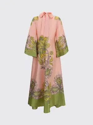 La DoubleJ Magnifico Long Silk Tunic With Floral Print And High Neck