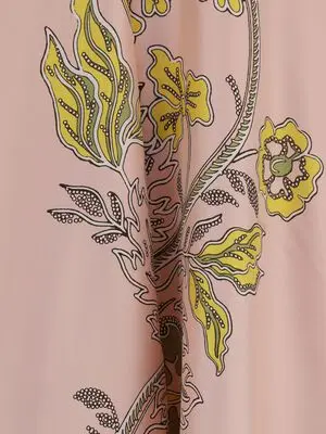 La DoubleJ Magnifico Long Silk Tunic With Floral Print And High Neck
