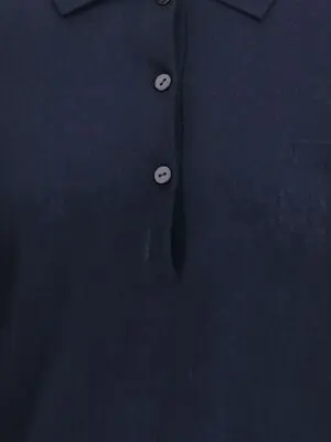 LISA YANG Pullover With Polo Collar - Navy