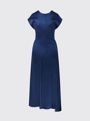 Victoria Beckham Asymmetrical Ruched Waist Midi Dress