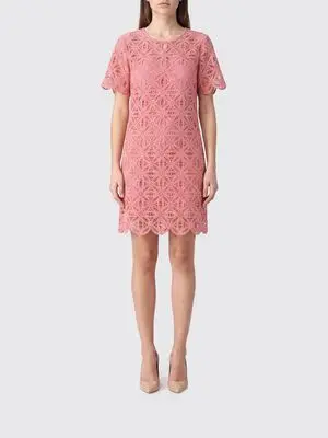 Michael Kors Short-sleeved Lace Sheath Mini Dress With Crew Neck
