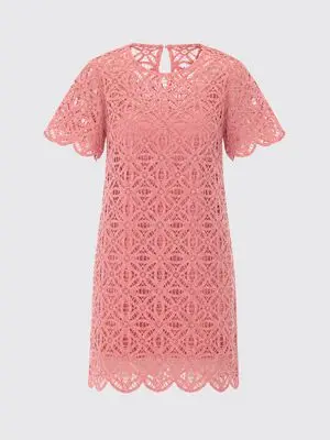Michael Kors Short-sleeved Lace Sheath Mini Dress With Crew Neck