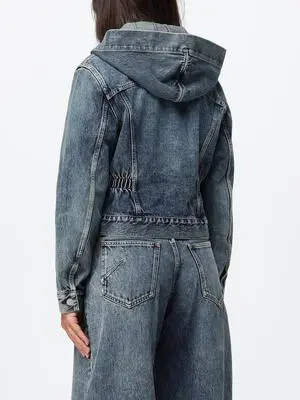 Alaïa Cropped Hooded Denim Jacket