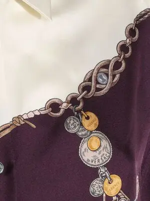 Versace Medusa Chain Print Silk Shirt - Burgundy