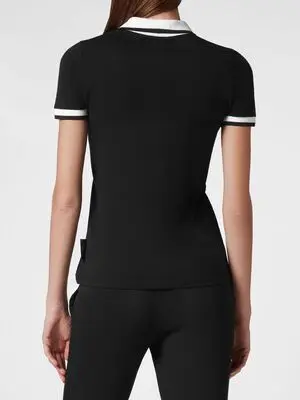 PLEIN SPORT Slim Fit Short-sleeved Jersey Polo Shirt With Back Logo