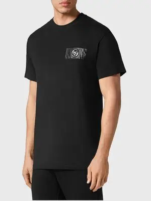 PLEIN SPORT Short-sleeved Jersey T-shirt With Graphic Print And Back Logo