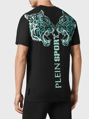 PLEIN SPORT Short-sleeved Jersey T-shirt With Graphic Print And Back Logo