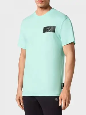 PLEIN SPORT Short-sleeved Jersey T-shirt With Graphic Print And Back Logo - Green