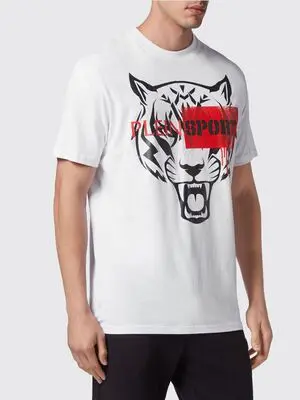 PLEIN SPORT Graphic Print Jersey T-shirt With Contrasting Logo