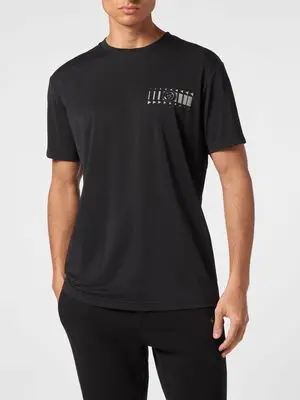 PLEIN SPORT Jersey T-shirt With Back Logo Print