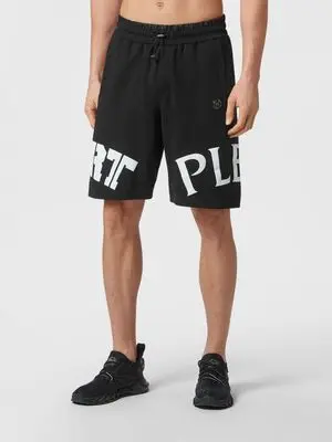PLEIN SPORT Jersey Sports Shorts With Elasticated Waist And Logo