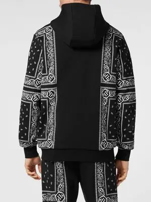 Philipp Plein Relaxed Fit Zip-up Jersey Hoodie With Paisley Print