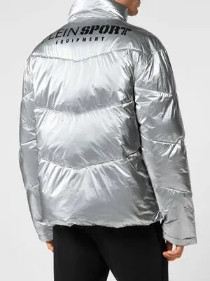 PLEIN SPORT Quilted Nylon Puffer Jacket With High Neck And Logo