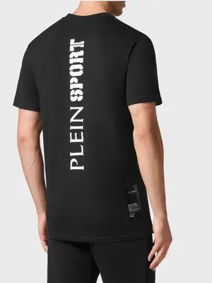 PLEIN SPORT Jersey T-shirt With Back Logo Print - White