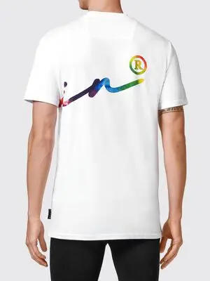 Philipp Plein Short-sleeved Jersey T-shirt With Contrast Logo Print - White