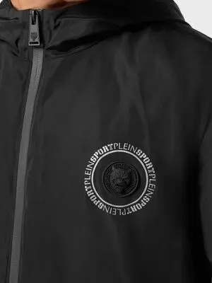 PLEIN SPORT Technical Fabric Hooded Windbreaker Jacket