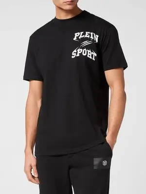 PLEIN SPORT Cotton Jersey T-shirt With Crew Neck And Back Logo - White 1