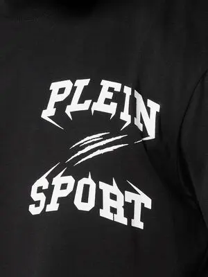 PLEIN SPORT Cotton Jersey T-shirt With Crew Neck And Back Logo - White 1