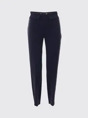 Elisabetta Franchi High-waisted Skinny Crêpe Trousers With Flap Pockets - Blue