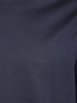 Emporio Armani Basic Short-sleeved Crewneck T-shirt In Pure Cotton - Black