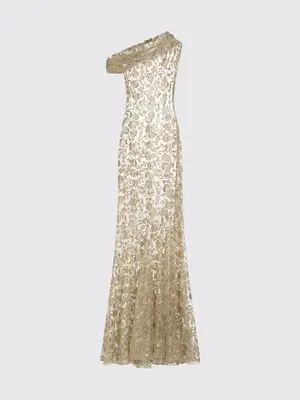 COLLINI MILANO 1937 Anna Asymmetrical One-shoulder Lace Long Evening Gown
