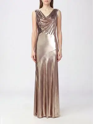 COLLINI MILANO 1937 Selene U-neck Lamé Jersey Long Evening Gown