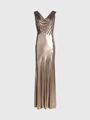 COLLINI MILANO 1937 Selene U-neck Lamé Jersey Long Evening Gown