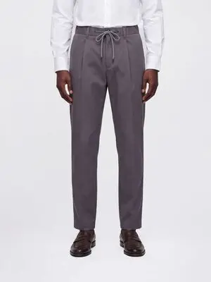 Herno Herno Slim Fit Cotton Trousers With Drawstring Waist And Belt Loops Brown